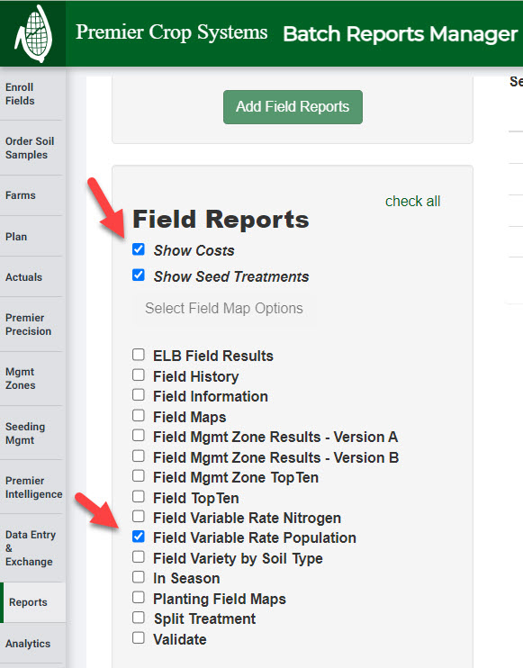 Where do the Seed Cost Values on the Variable Rate Population Report ...