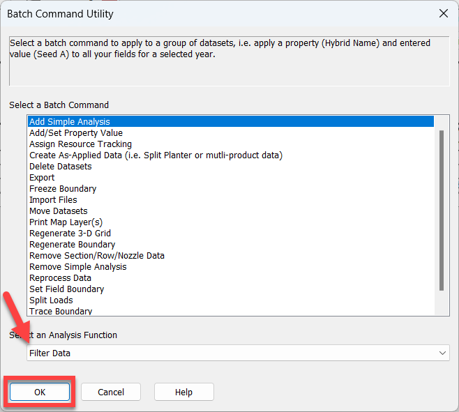 How to Batch Filter Yield Data
