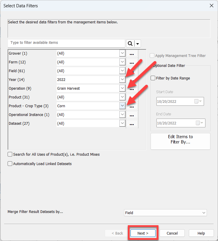 How to Batch Filter Yield Data