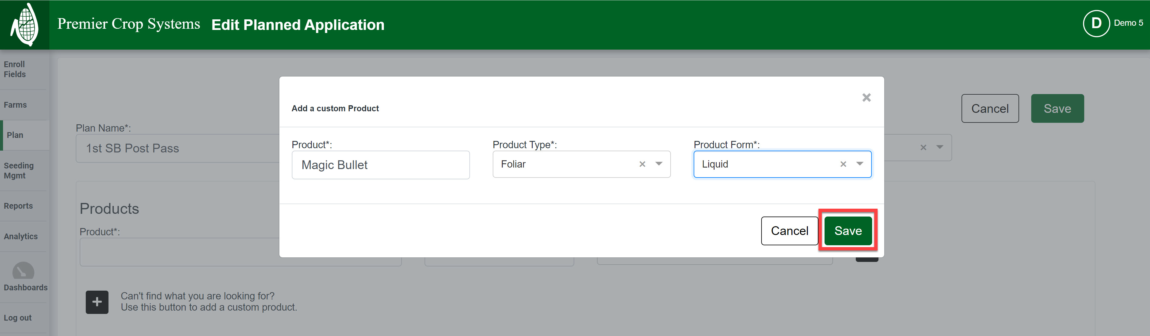 How to Add a New Product to your Crop Protection Plan